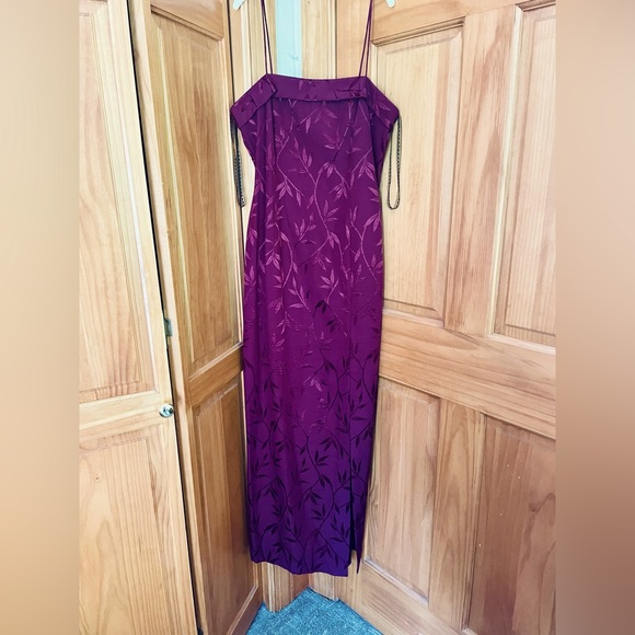 J.R. Nites | Dresses | Vintage 8s Dress Plum Colored Maxi Dress W ...